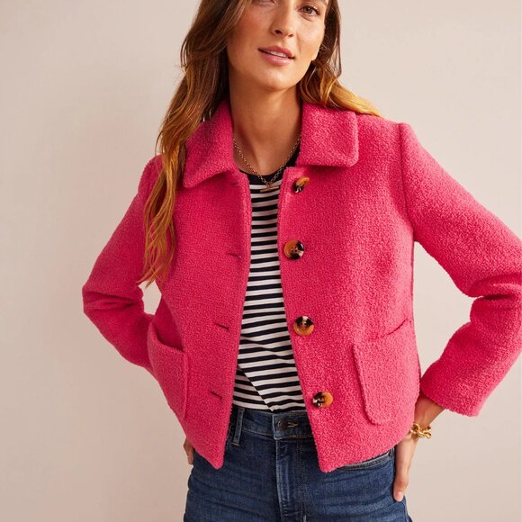Boden | Jackets & Coats | Boden Rye Wool Jacket Size 6 18 Us Pink ...